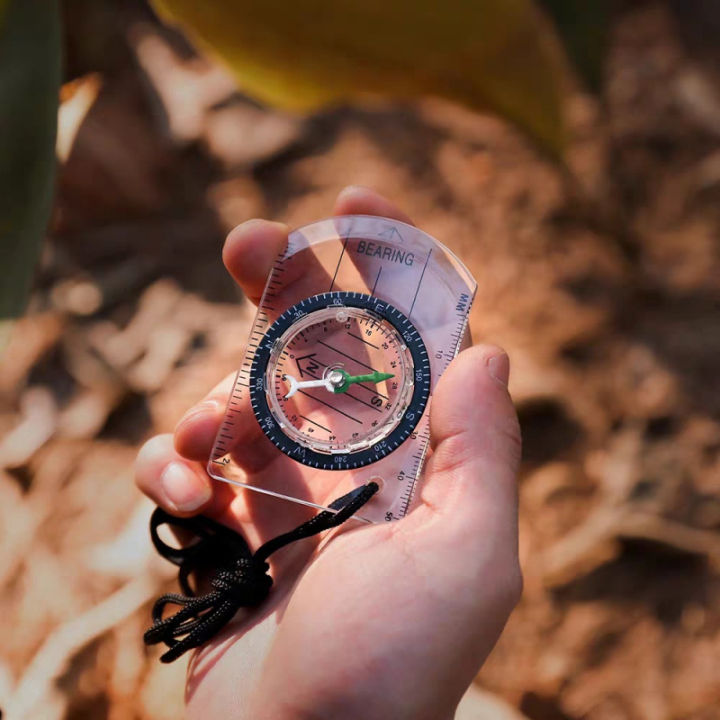 Outdoor Transparent Mini Acrylic Scale Compass Map Scale Lanyard ...