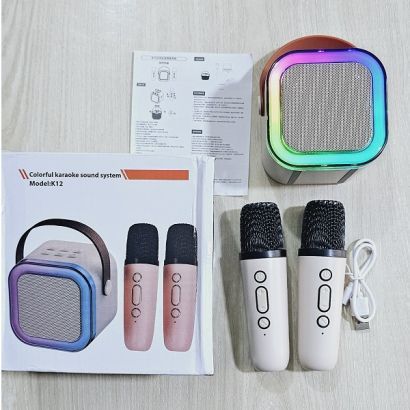 K12 RGB Karaoke Bluetooth Speaker with Two Microphone | Daraz.com.bd