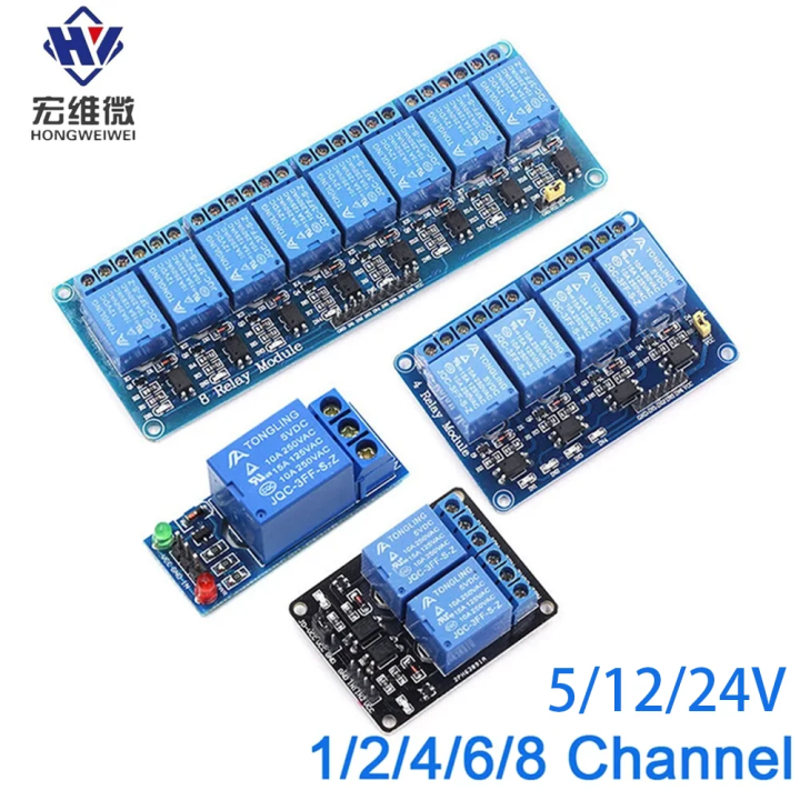 DC 5V 12V 24V 1 2 4 6 8 Channel Relay Module Board Shield with ...