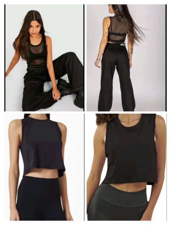 Girls jym wearing summer weather swimming wearing fish net mesh top ...