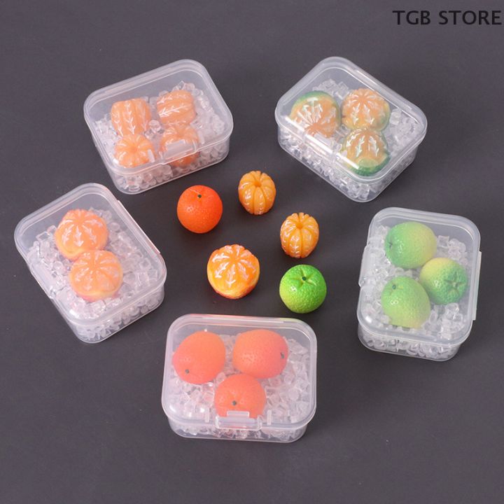 2Set Dollhouse Simulation Ice Orange Lunch Box Model Miniature Food ...