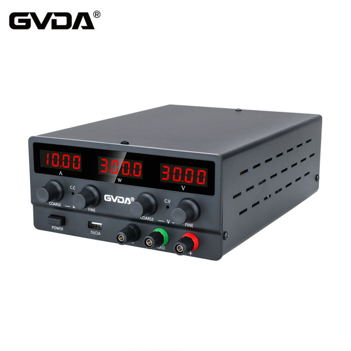 GVDA Adjustable DC Power Supply 30V 10A Lab Power Supply 300W Voltage ...