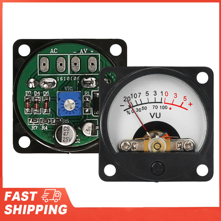 VU Meter 2 Pcs Panel VU Meters Warm Back Light Analog DB Sound Level ...