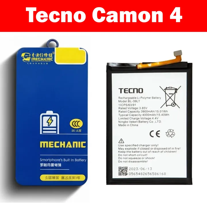 Original 4000mAh Battery BL-39LT - Mechanic Original - For Tecno Spark ...