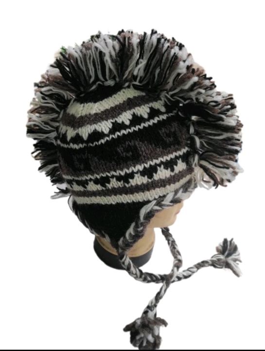 Mohawk Woolen Hand Knit Ear Flap Hat/Cap Topi For Men | Daraz.com.np