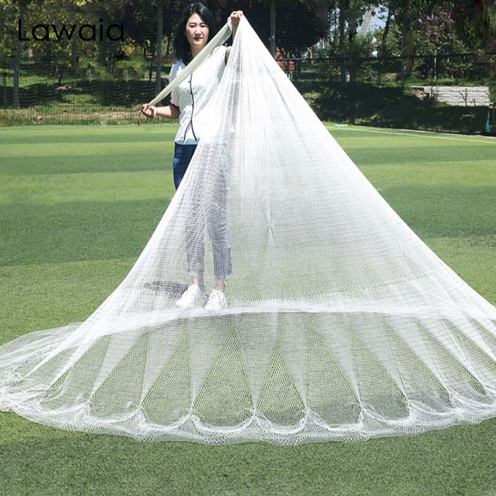 Lawaia Traditional Casting Net White Nylon Thread Iron Steel Pendant ...