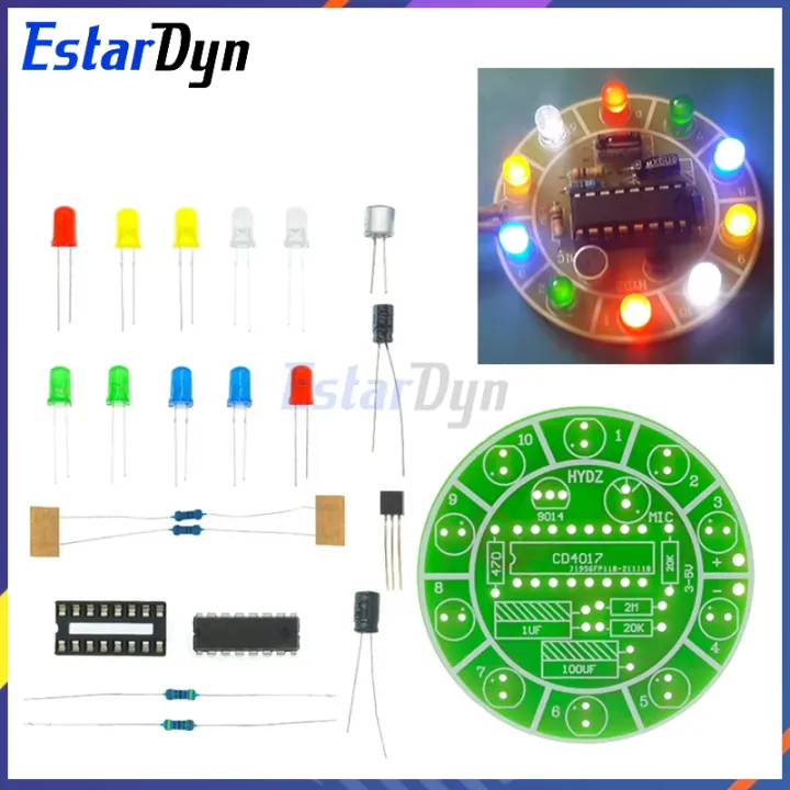 Estardyn CD4017 colorful voice control rotating LED light kit ...