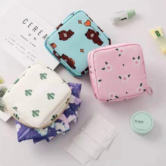 Nylon Sanitary Pad Pouch – Discreet Mini Organizer for Hygiene Products ...