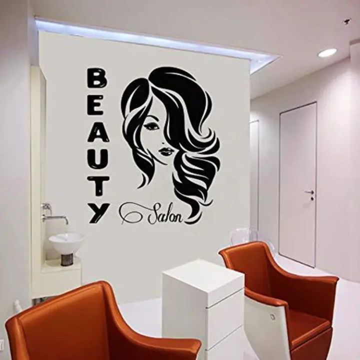 Stylish Lady Beauty Salon Parlor Design self adhesive Wall Stickers for ...