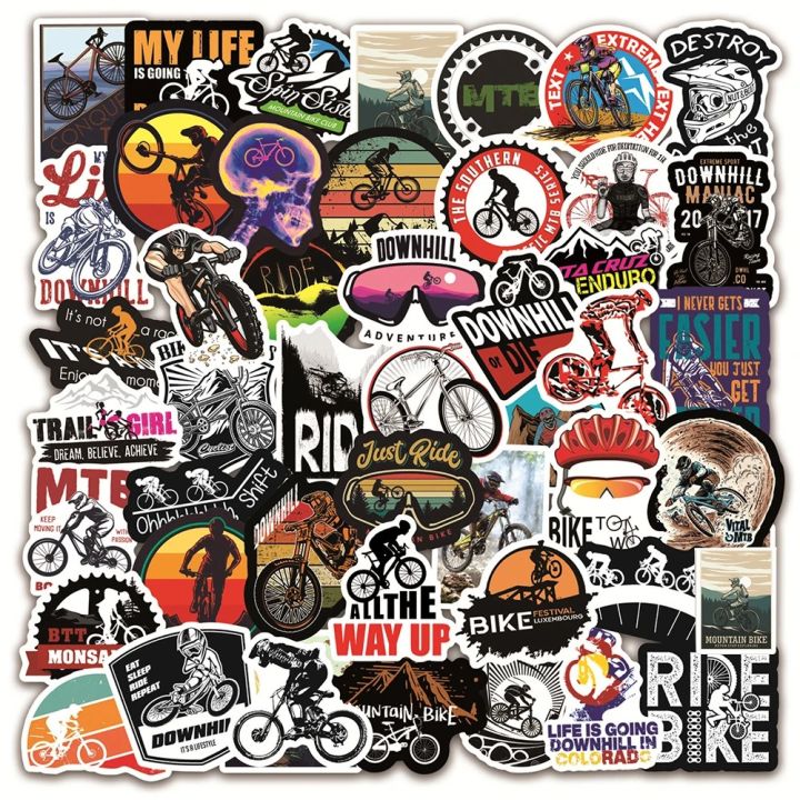 10/30/50/100pcs Mountain Bike Stickers Waterproof Outdoor MTB Bicycle ...
