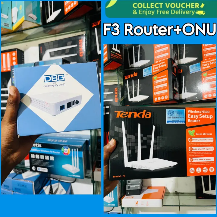 Tenda F3 Router+ONU | F3 Router and DBC ONU | Tenda 300Mbps Router 3 ...
