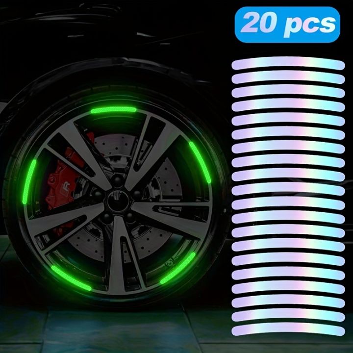 20PCS Car Wheel Luminous Stickers Reflective Stickers Luminous ...