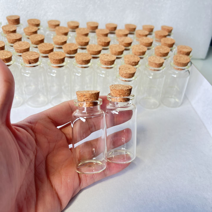 15/36/70 pcs 25ml Glass Bottles Cork Stopper Tiny Test Tube Jars Clear ...