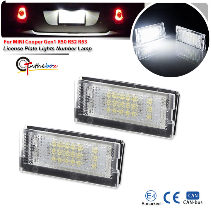 For BMW Mini Cooper S R53 ONE R50 R52 White License Plate Lights Auto ...