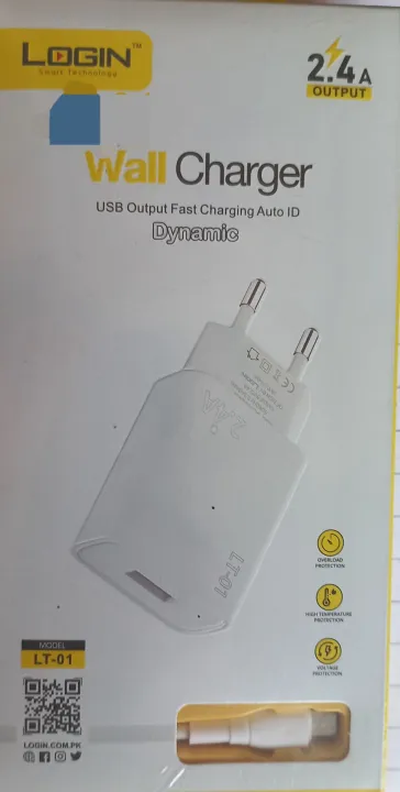 Login LT-01 Charger USB Output Fast charging Type C & Micro with | Daraz.pk
