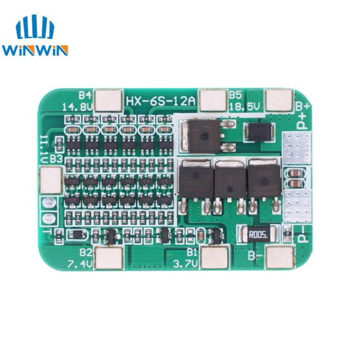 6S 15A 24V PCB BMS Protection Board for 6 Pack 18650 Li-ion Lithium ...