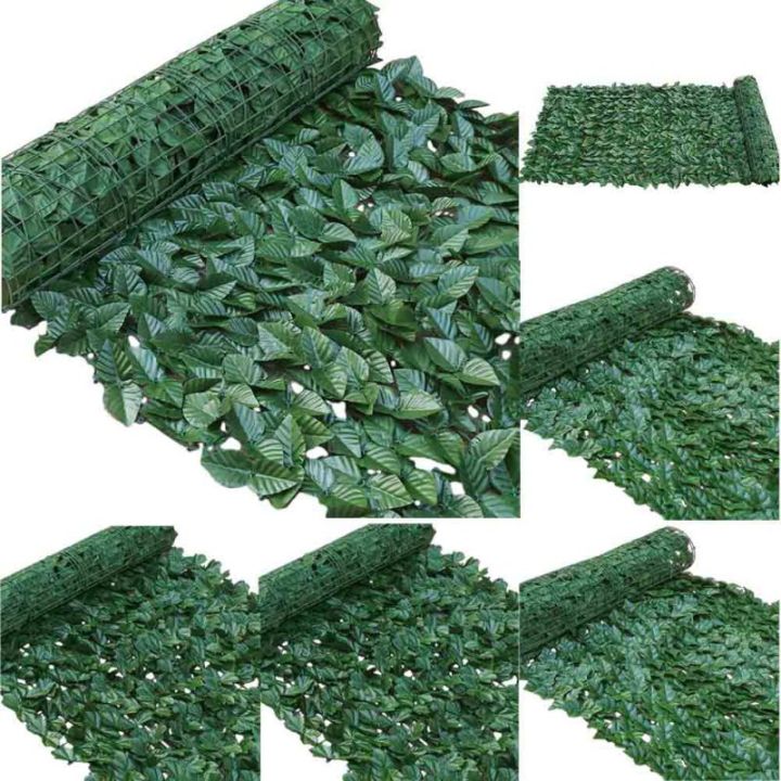50x100cm Artificial Ivy Hedge Green Leaf Fence Panels Faux Privacy ...