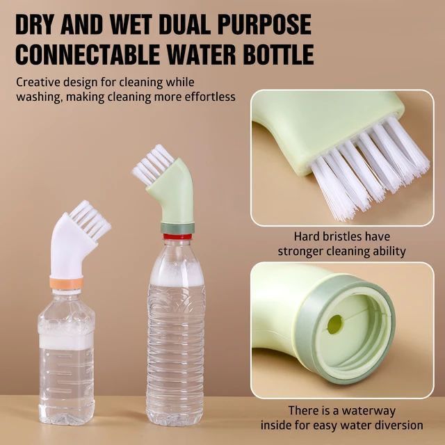 Multi-use Cleaning Brush Can Be Connected to Mineral Water Bottle ...