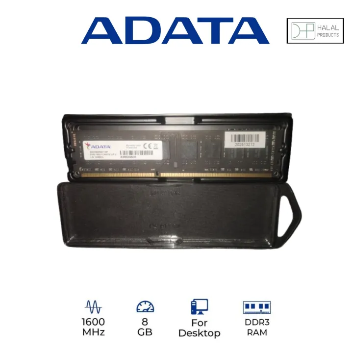 Adata 8GB DDR3 1600MHz Desktop RAM – High-Speed Performance | Reliable ...