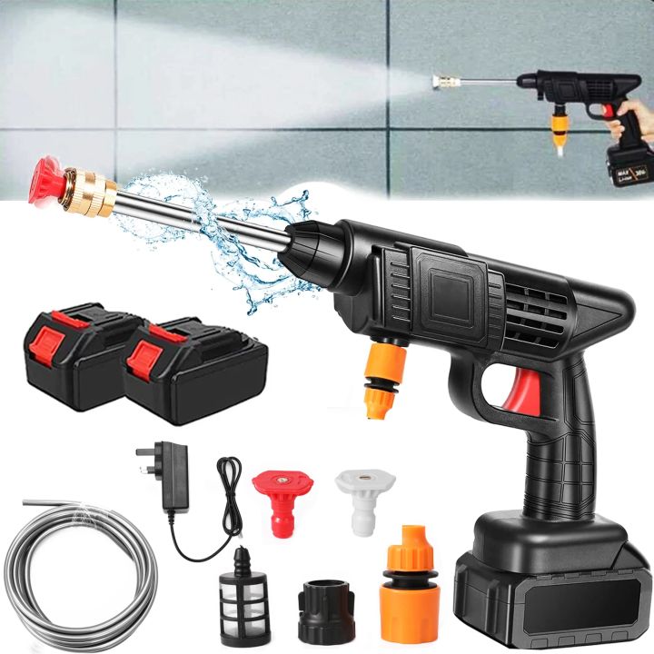 Portable Electric High Pressure Washer Rechargeable Car Wash Gun ...