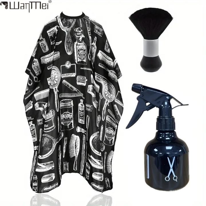 Professional Barber Kit with Waterproof Hair Cutting Cape Neck ...