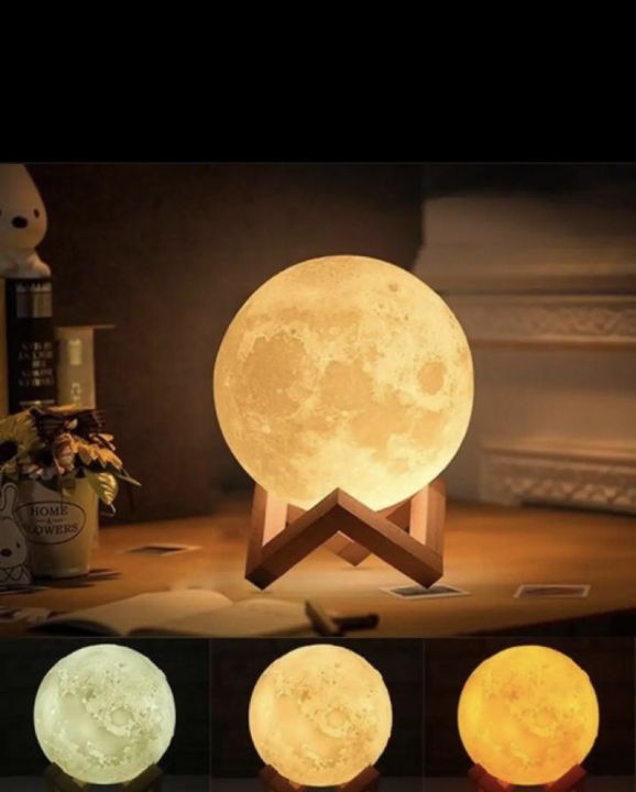 USB Moon lamp 7 color changing led lights Himalayan pink salt lamp ...