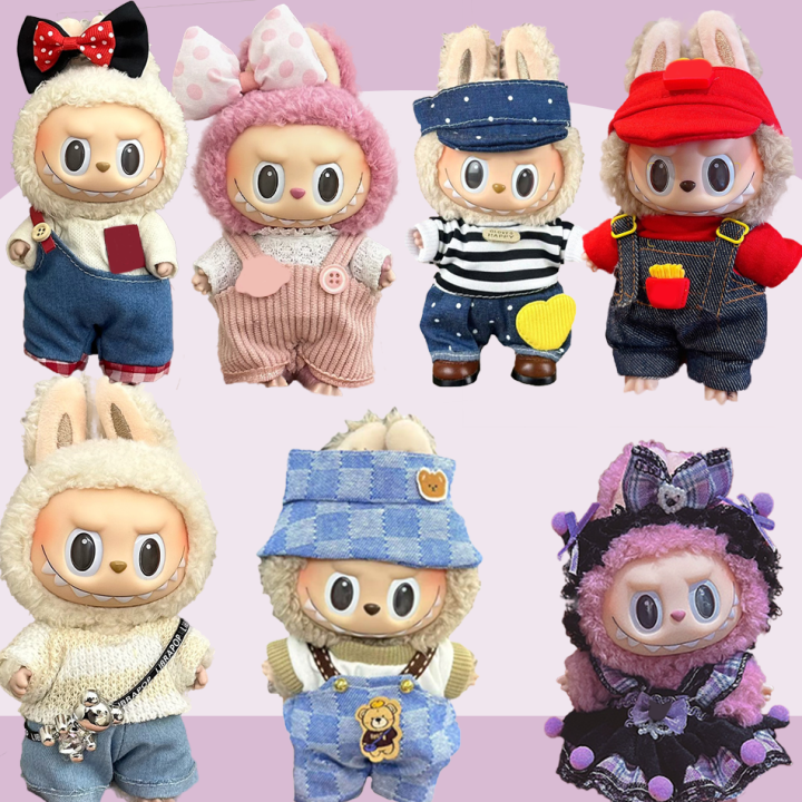 Suitable for 15-17 cm Labubus mini doll clothing worker set Labubus ...