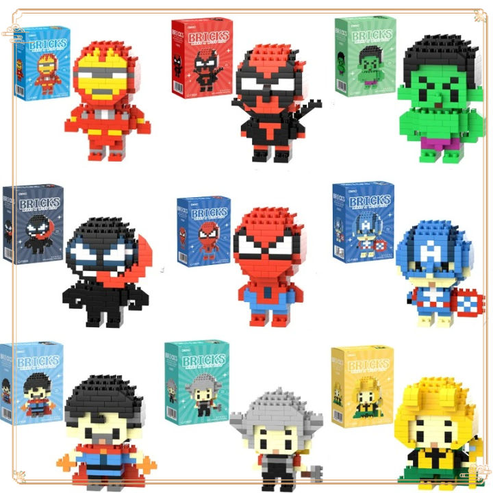 Building Block Marval Deadpool Spider Man Building Blocks Iron Man ...