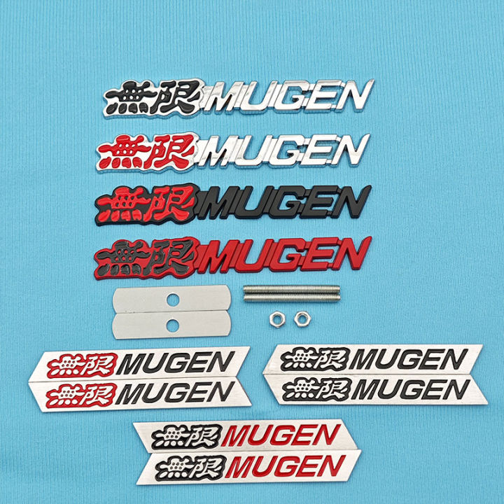 3D Metal Aluminum Mugen Logo Car Rear Trunk Sticker Front Grille Emblem ...
