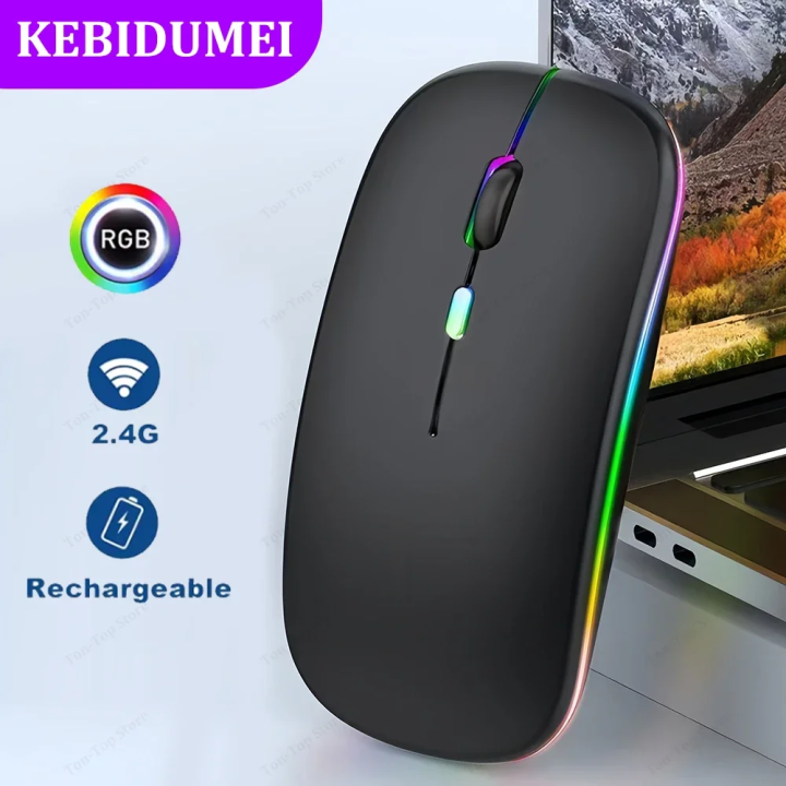 2.4G Wireless Mouse RGB Colorful Mouse Rechargeable Mouse Silent Mouse ...