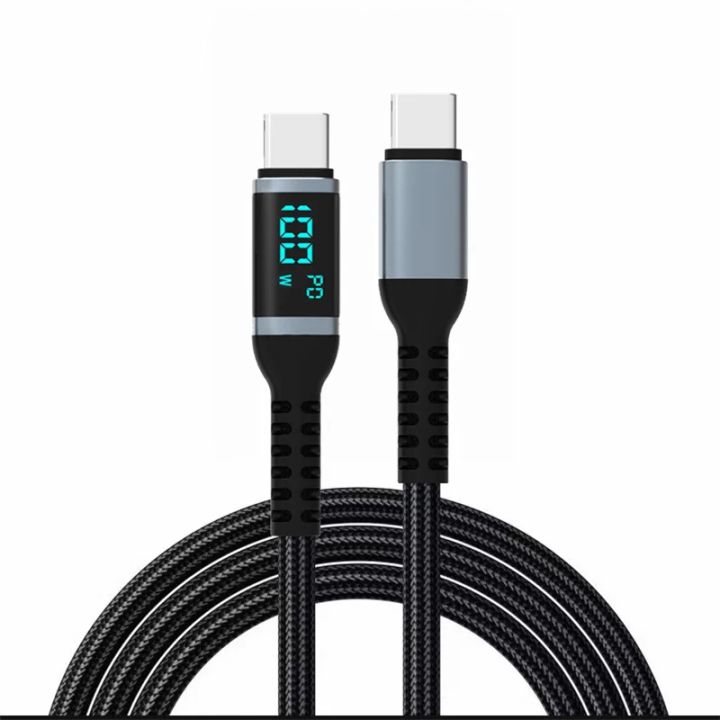 LED Display 100W USB Type C To USB C Cable 0.5/1.5/2m For Huawei IPad ...