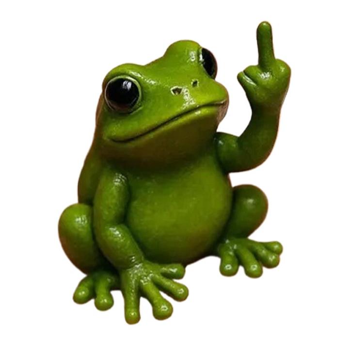 Mini Animal Statues Resin Decorations - Frog Cat Dog Office Desk Funny ...