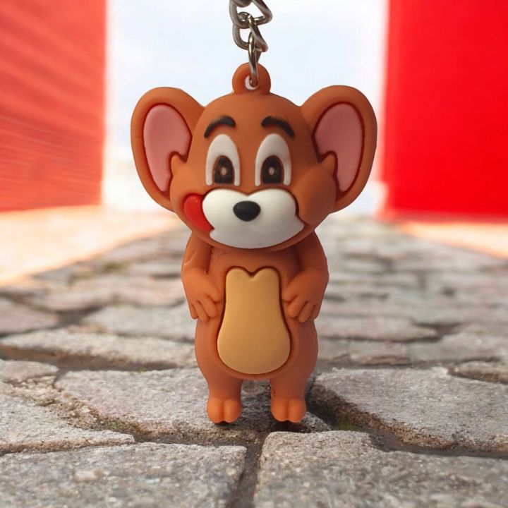 Jerry Cartoon Keychain Bag Pendant Car Key Ring Bag Women Purse Gift ...