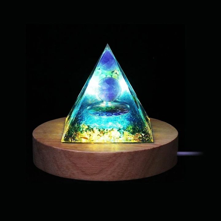 Natural stone amethyst crystalEnergy Generator Orgone Pyramid for E ...
