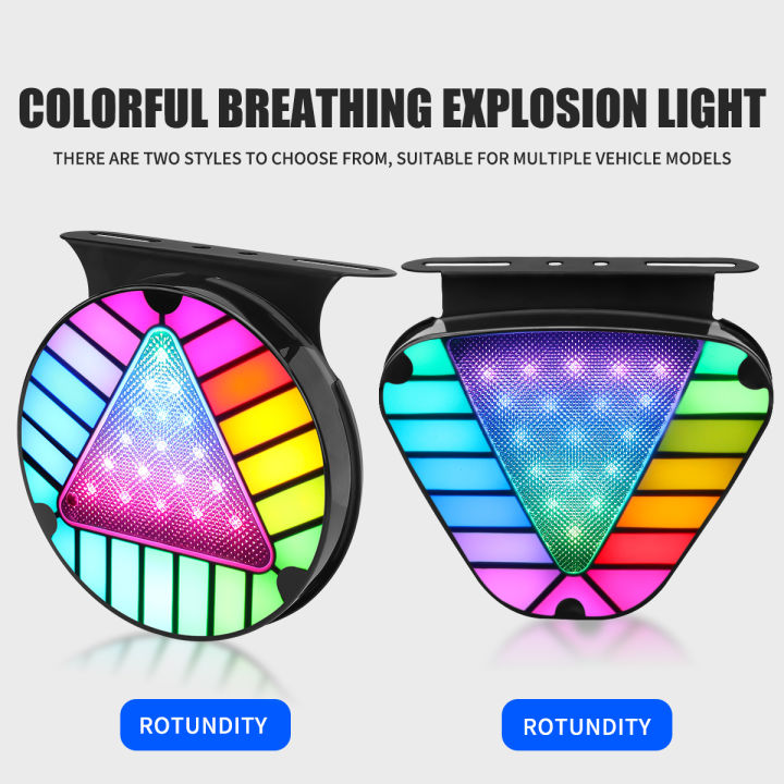 12V 24V RGB Round/Triangle LED Tail Light Auto Truck Rear Decorative ...