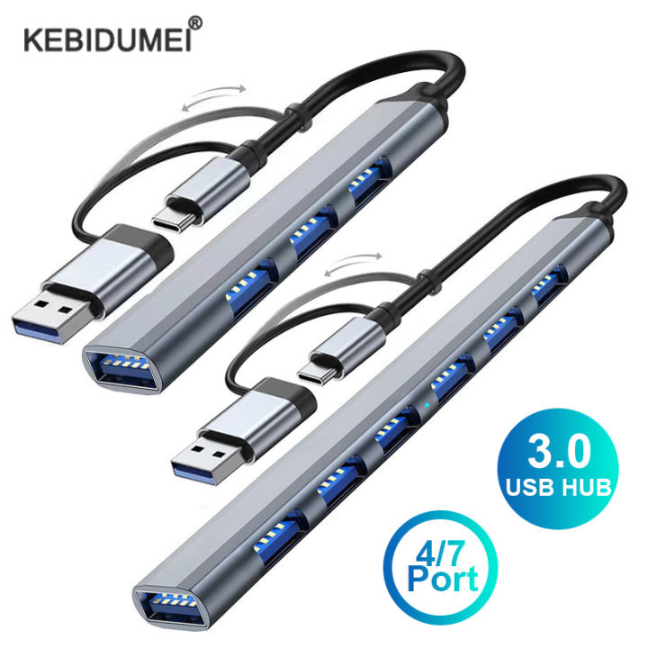 7-in-2 USB HUB Type C HUB Multi USB Splitter USB Adapter OTG USB to USB ...