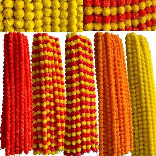 12 pcs merry gold flower garland,lari for weddings Decore | Daraz.pk