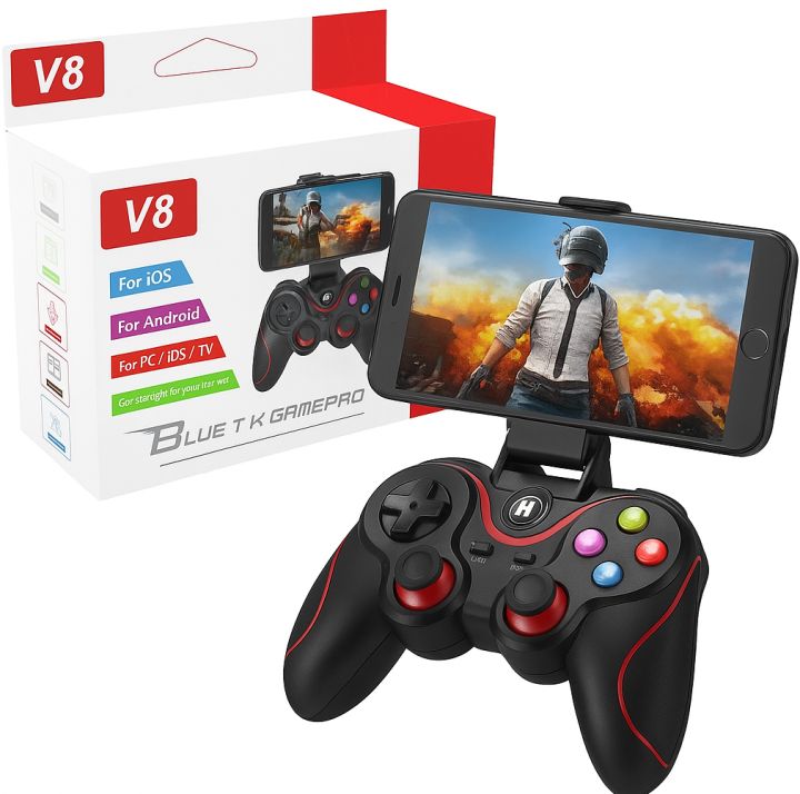 pubg mobile free fire game controller V8 Bluetooth Wireless Game ...