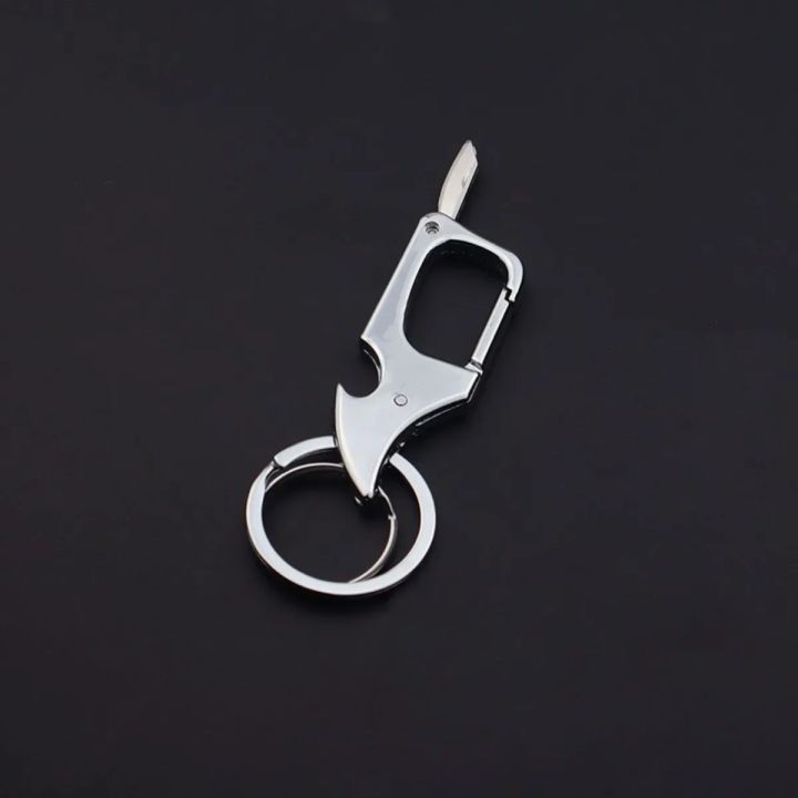 Men's Multifunctional Keychain Bottle Opener Anti-Lost Car Key Ring ...