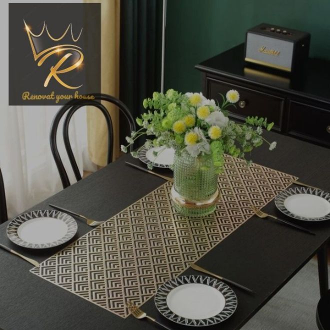 Fancy table runner golden table mats | Daraz.pk