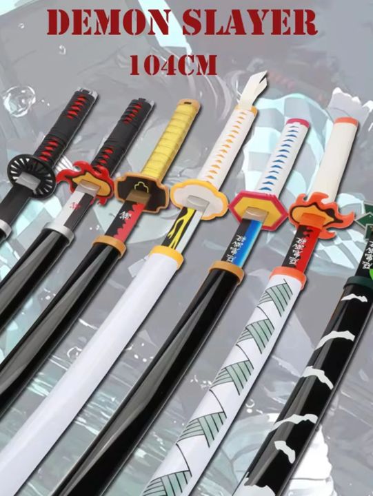 104CM Katana Sword Anime Swords Cosplay Demon Slayer Tanjirou Agatsuma ...