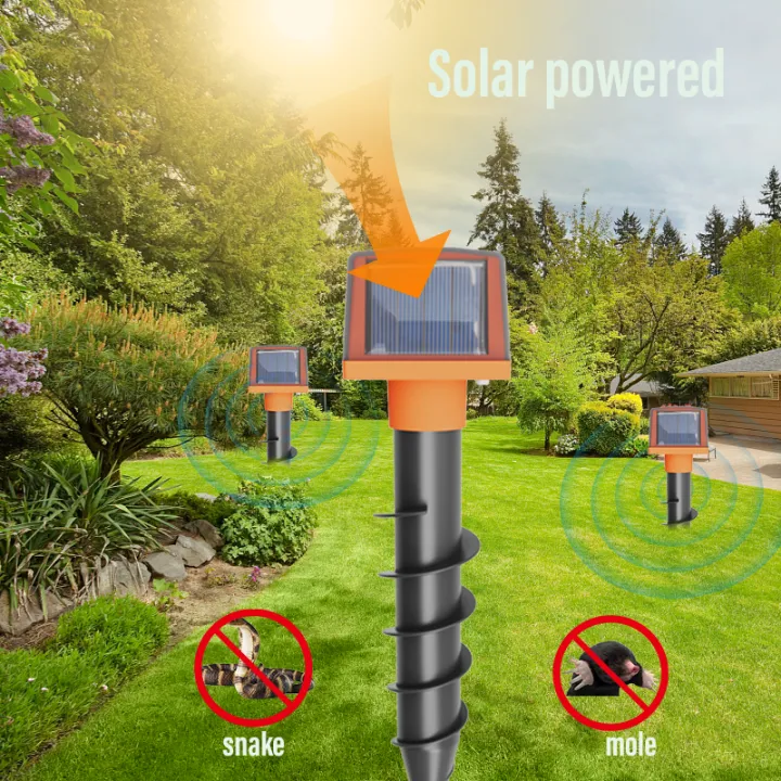 The outdoor waterproof double-sided solar rat repellent repels moles ...
