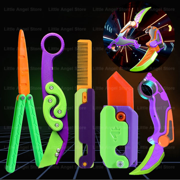 New 3D Printed Gravity Claw Knife Toy Stress Relief Butterfly Fidget ...