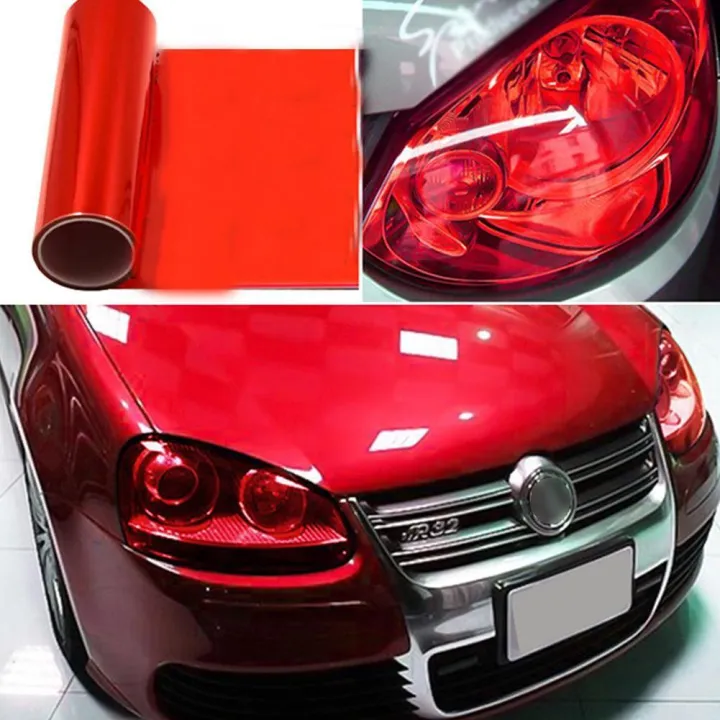 Red Car Light Headlight Taillight Tint Vinyl Film Sticker Sheet Fog ...