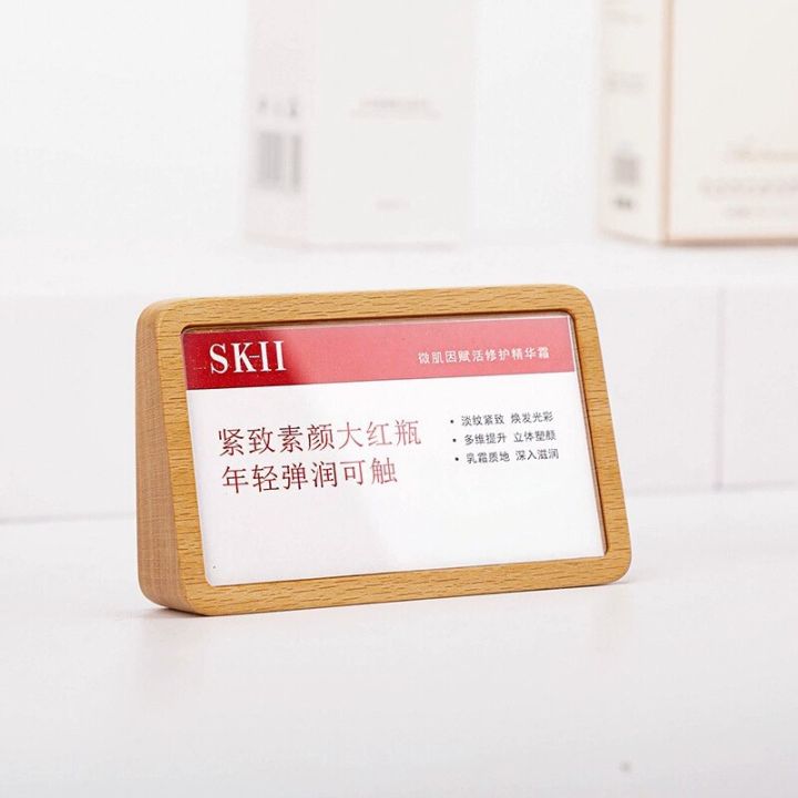 Solid wood table, card table, inclined label, acrylic price tag, table ...