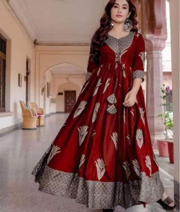 Dhan Shiri Grawn Linen Long Dress - Size 38-44 | Daraz.com.bd