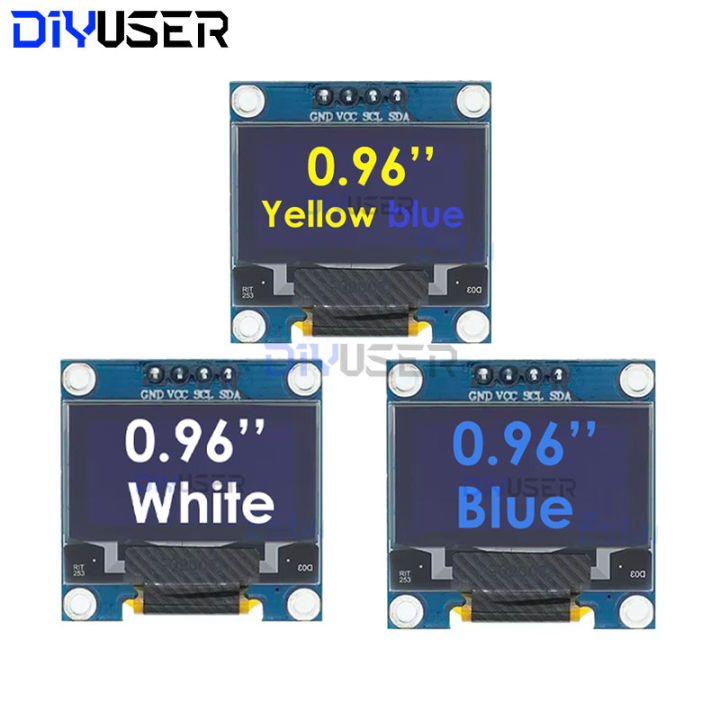 DIYUSER 0.96 inch IIC Serial 4Pin White/Blue/Yellow Blue OLED Display ...