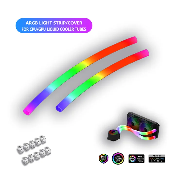 Flexible 5V ARGB LED Neon Tube Light Strip Cover Sleeve For Gaming PC ...
