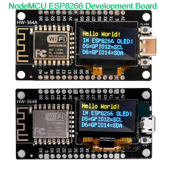 NodeMCU ESP8266 Development Board with 0.96 Inch OLED Display CH340 Driver Module for Arduino ...