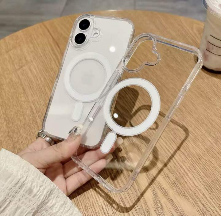 iPhone New Transparent Clear Acrylic Wireless Magesafe Clear Case For ...
